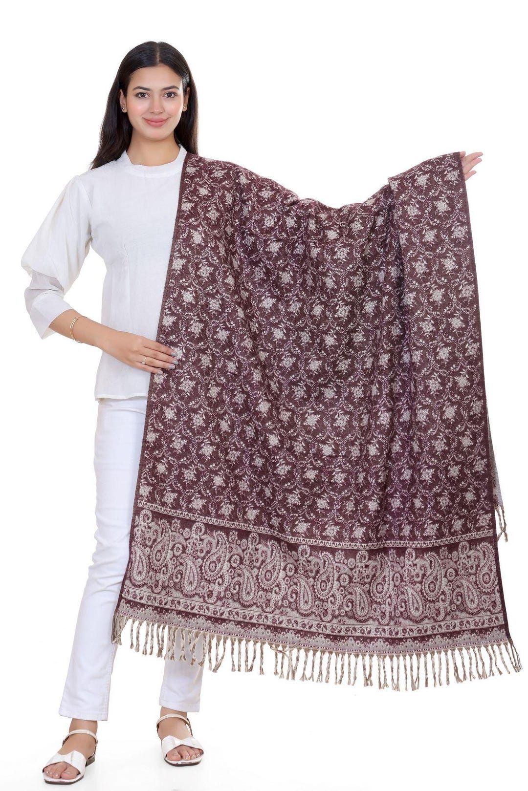 Luxury Tibet Yak Wool Shawl Throw or Wrap Warm Soft Reversible Shawl ...