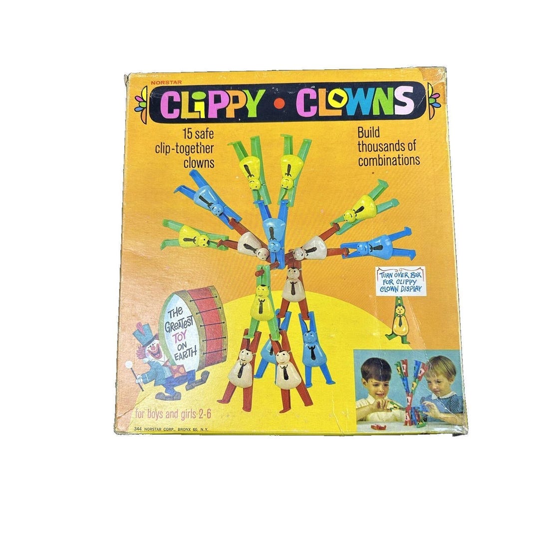 Vintage 1960s Norstar Clippy Clowns Toy; Original Box - Etsy