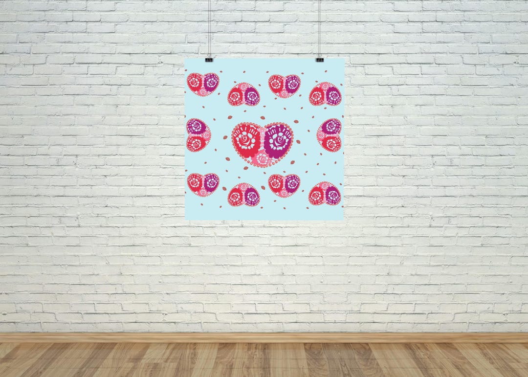 Hand-drawn Floral Heart Pattern – Valentine’s Illustration | PNG JPEG ...