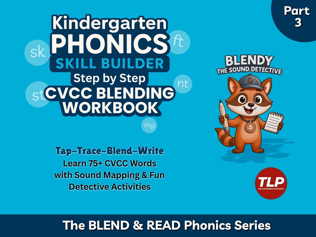 CVCC Blends Phonics Workbook | Tap-blend-write, Ages 4-7(PDF) - Etsy