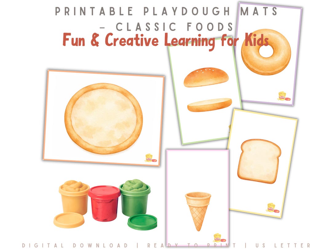 Classic Foods Playdough Mats – Preschool Fine Motor Skills Activity ...