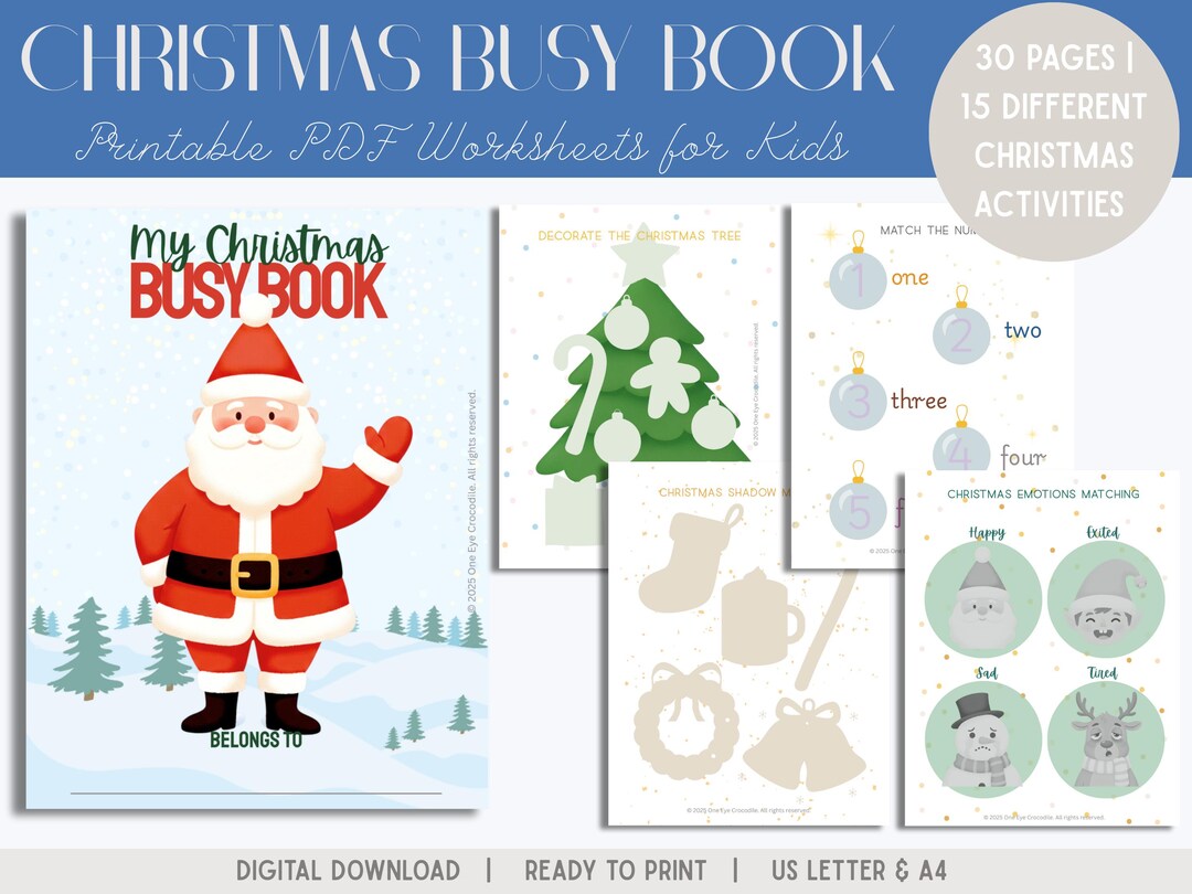 Christmas Activities Bundle | Printable Busy Book | Holiday Activity ...