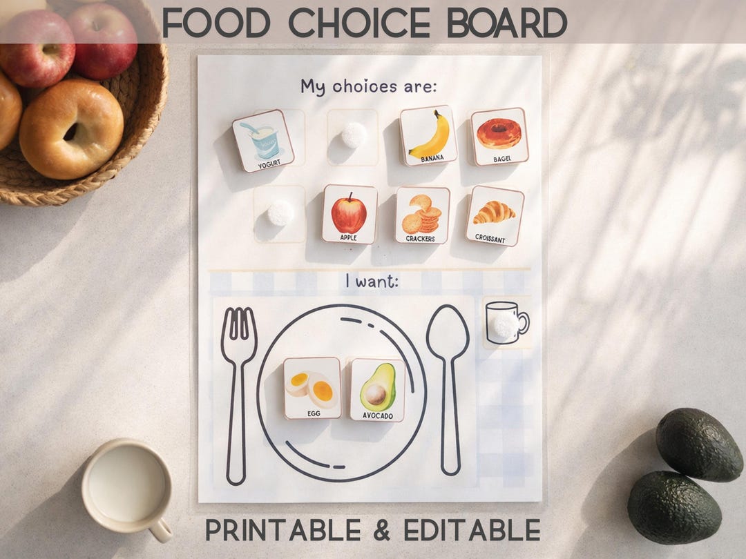Autism Food Choice Board – Visual Mealtime Cards for Toddlers (digital ...