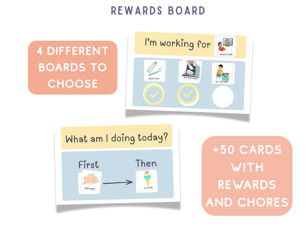 Kids Visual Behavior Chart | Token Reward Board, Autism ADHD Support ...