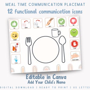 Meal Time Communication Board - Etsy