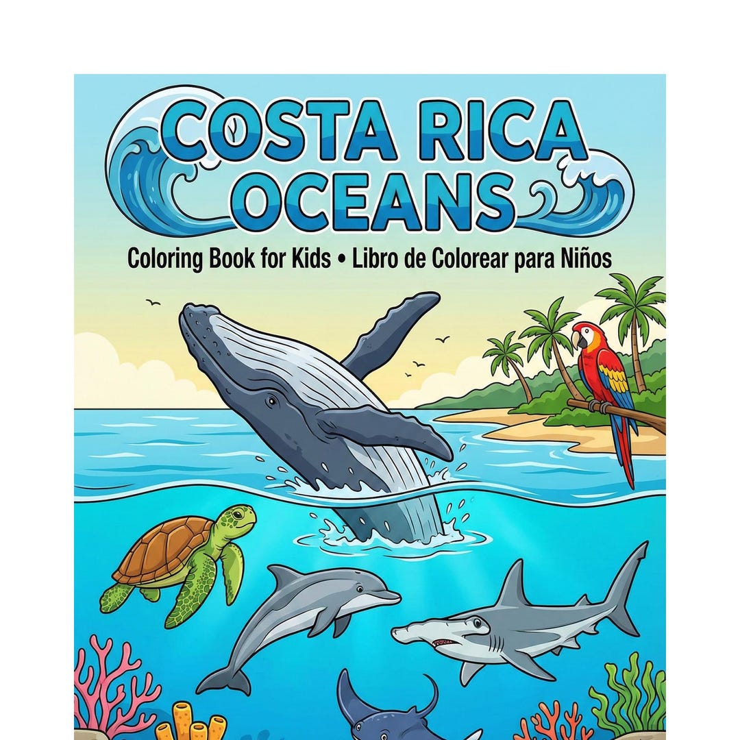 Costa Rica Oceans Coloring Book Vol 2 | Sea Life Animals | Bilingual ...