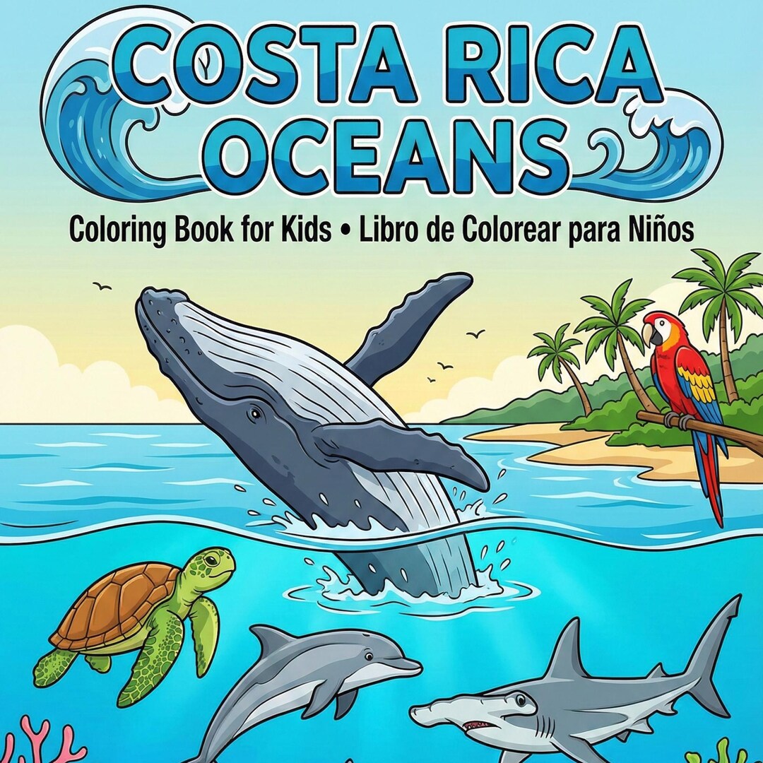 Costa Rica Coloring Book Vol 2 Oceans - Bilingual English Spanish ...