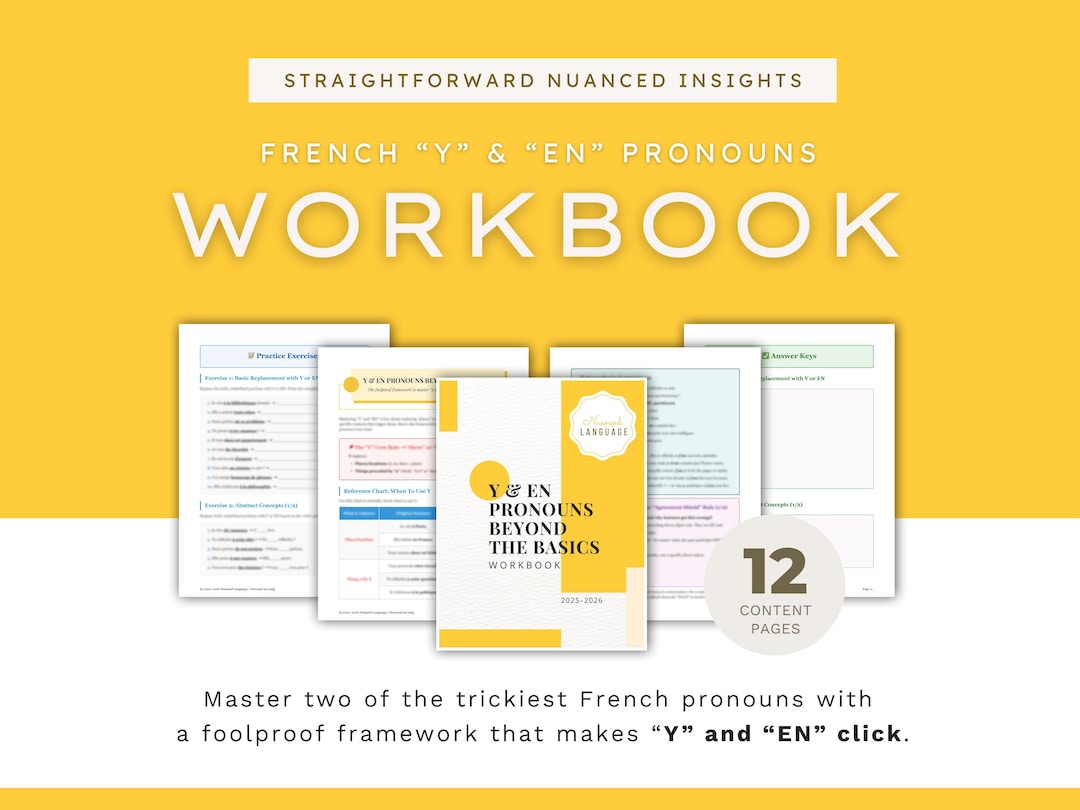 French Pronouns Y and EN Workbook | Beyond Basic Rules | B2-C2 Advanced ...