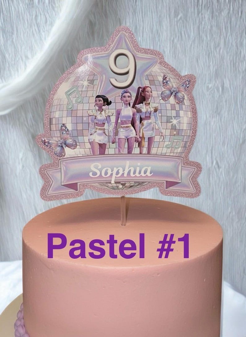 Kpop Demon Hunters Cake Topper, Custom Name and Age Glitter Party Decor ...