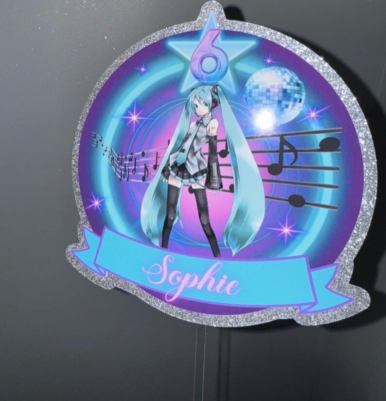 Hatsune Miku Cake Topper | Personalized Anime Birthday Party Decor - Etsy