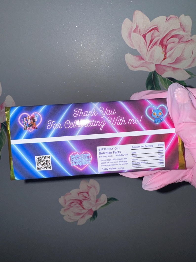 K-pop Demon Hunters Party Favors | Custom Candy Bar Wrappers|k Pop ...