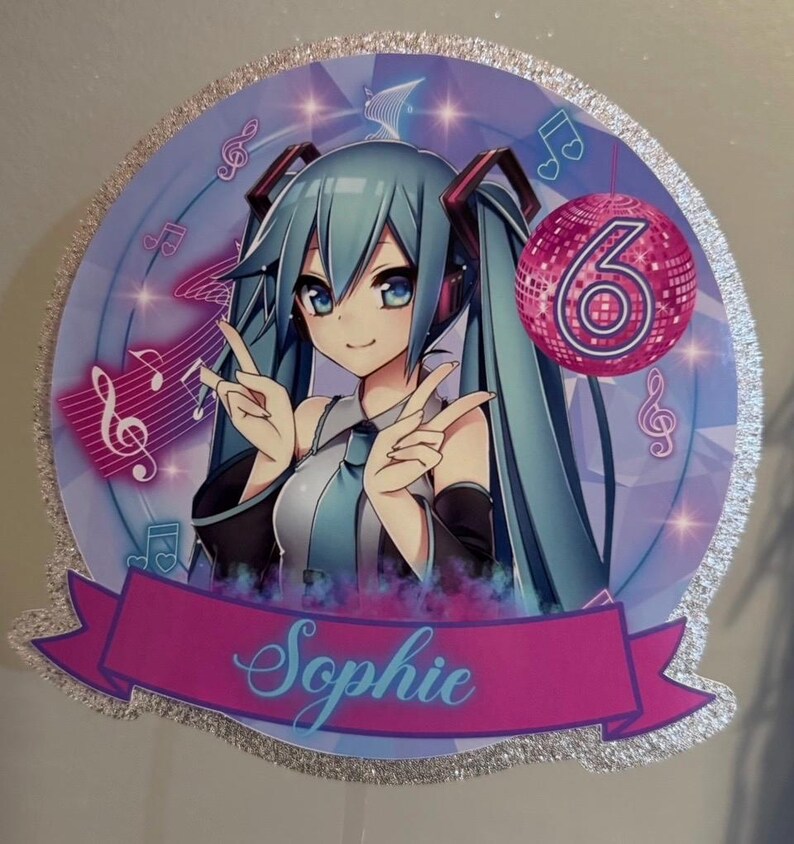Hatsune Miku Cake Topper | Personalized Anime Birthday Party Decor - Etsy