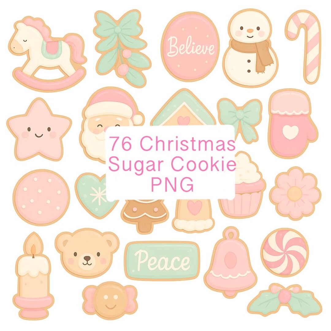 76 Christmas Sugar Cookie Clipart PNG Images - Etsy