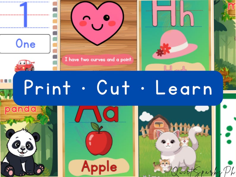 Printable Preschool Flashcards Bundle | Alphabet, Numbers, Colors ...