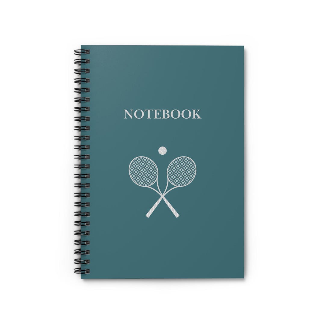 Tennis Rackets and Ball Spiral Notebook | Ruled Journal - Etsy