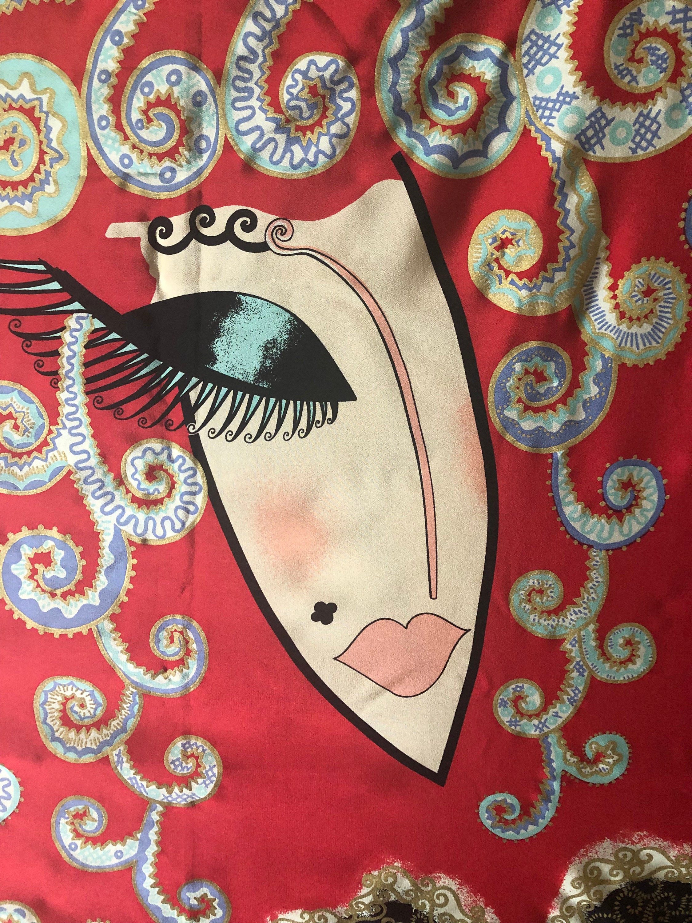 Rare Vintage 1980s Square ZANDRA RHODES Silk SCARF - Etsy