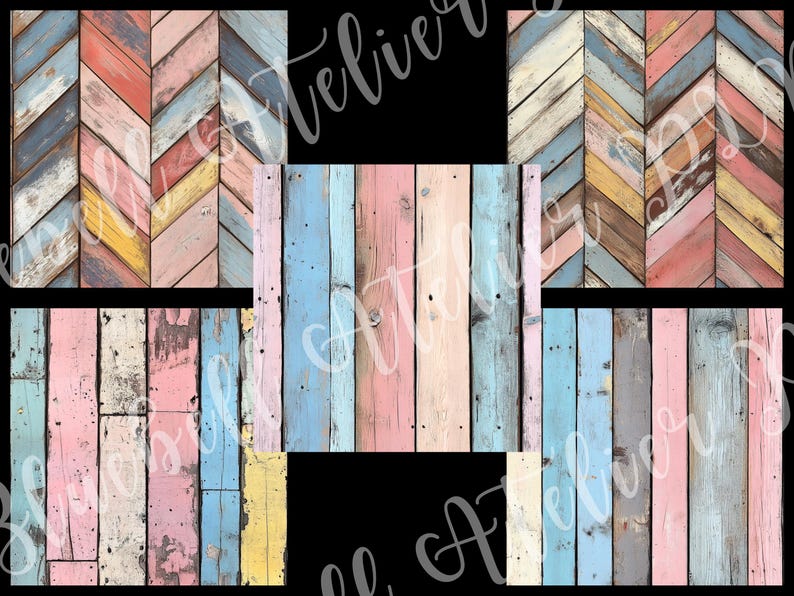 Pastel Distressed Beach Wood Seamless Pattern | Farmhouse Plank Digital ...