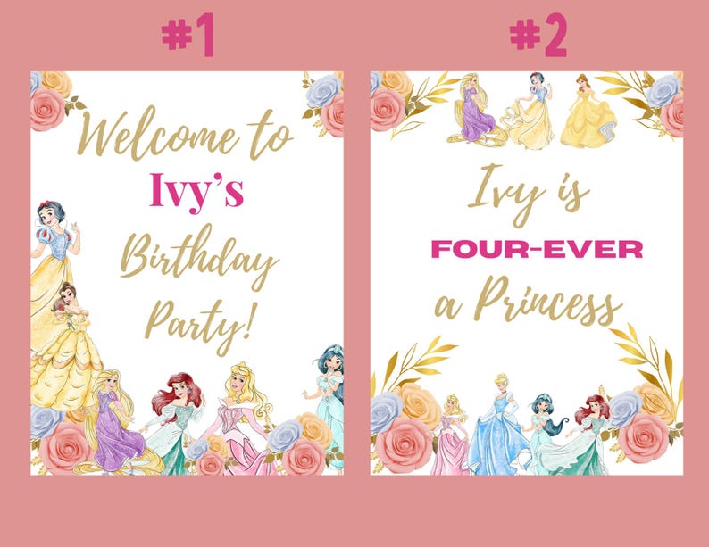 Princess Party Signs - Etsy