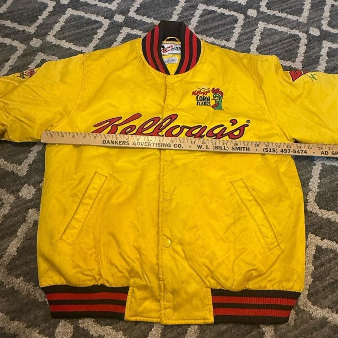 Vintage Kellogg's Corn Flakes Racing Jacket Chase Authentics Yellow ...
