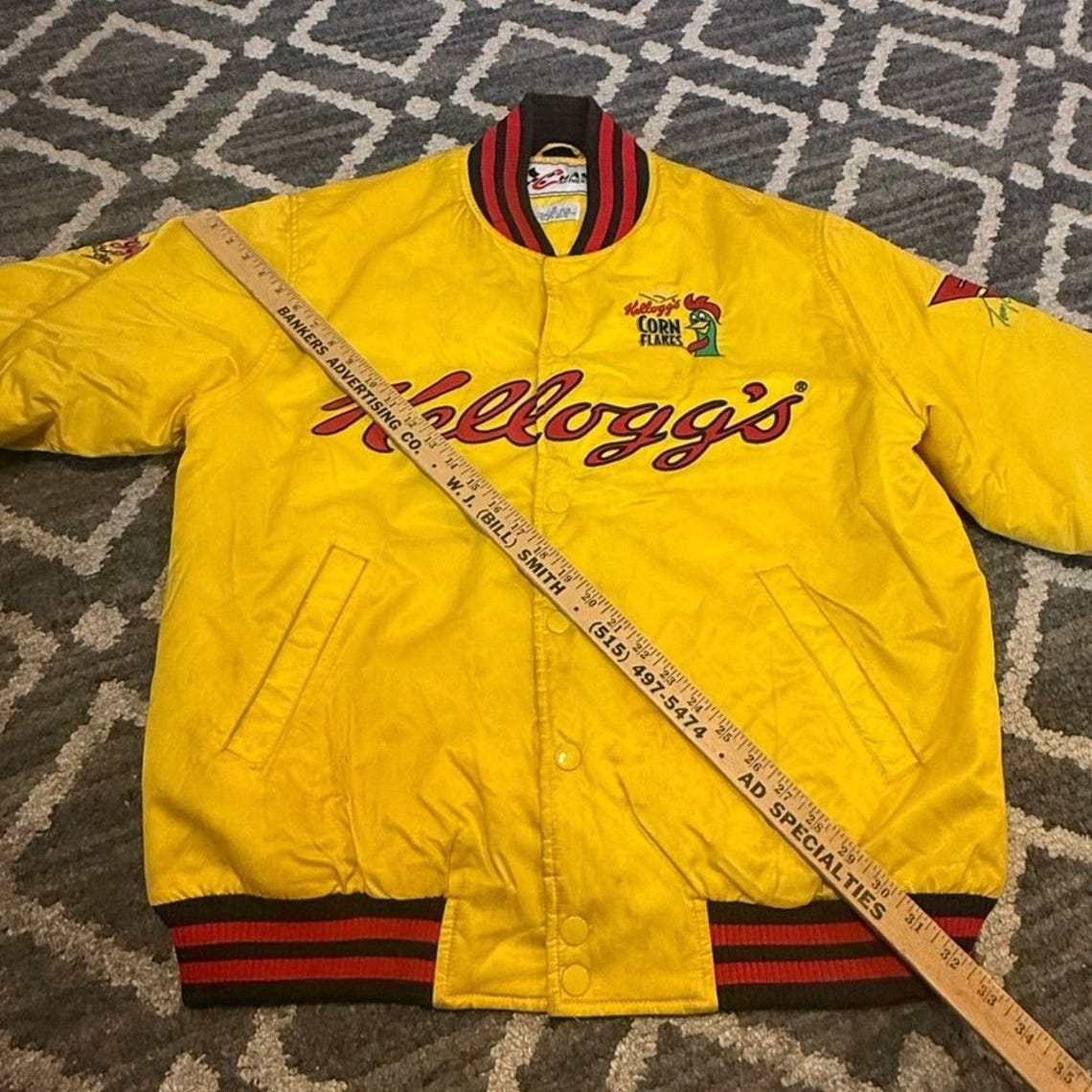 Vintage Kellogg's Corn Flakes Racing Jacket Chase Authentics Yellow ...