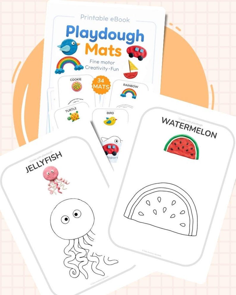 Playdough Mats Printable Bundle | Fine Motor Skills Activity (PDF) - Etsy