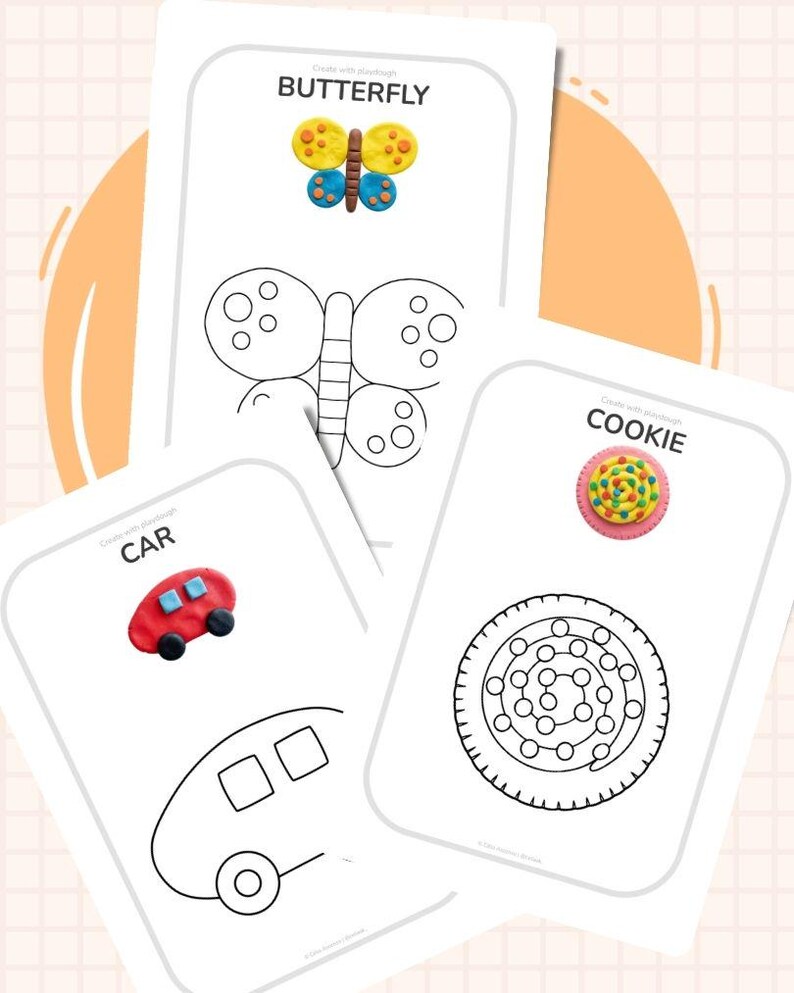 Playdough Mats Printable Bundle | Fine Motor Skills Activity (PDF) - Etsy