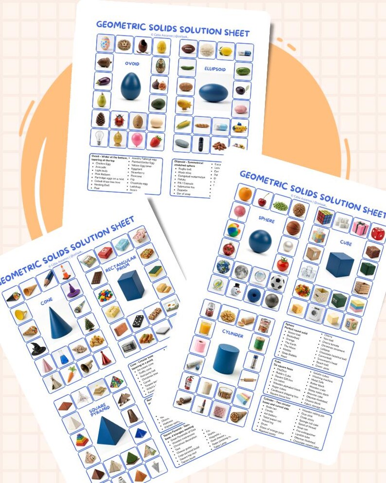 Geometric Solids 180 Sorting Cards Activity • Montessori 3D Solids ...