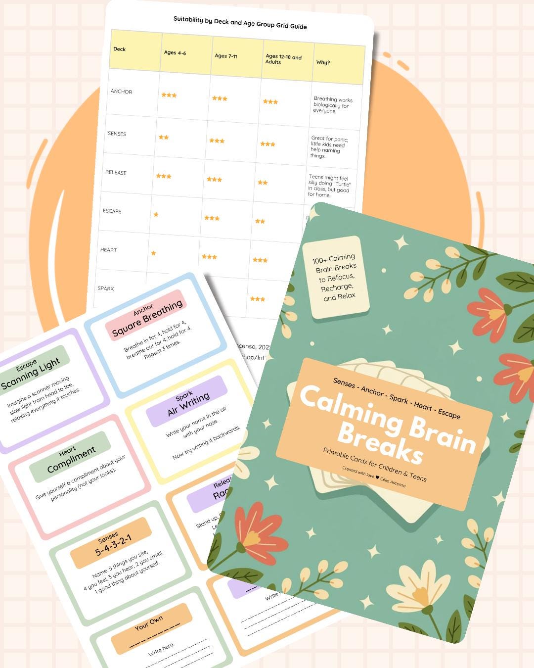 Printable Calming Brain Break Cards | SEL Coping Skills (digital ...