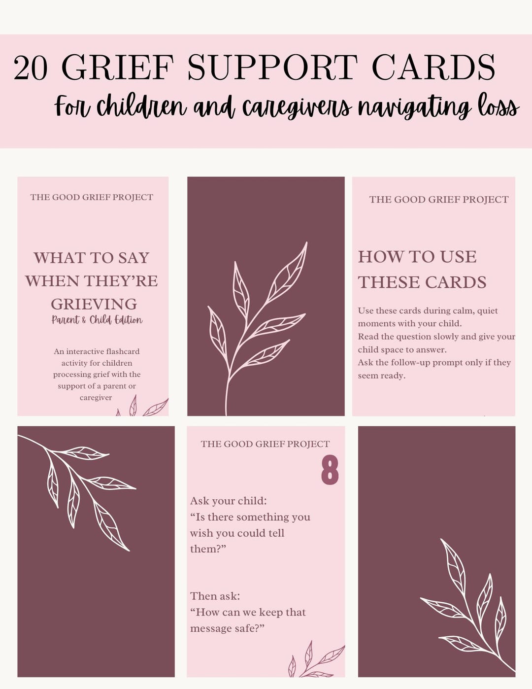 Grief Support Cards for Children | Guided Prompts (digital Deck) - Etsy