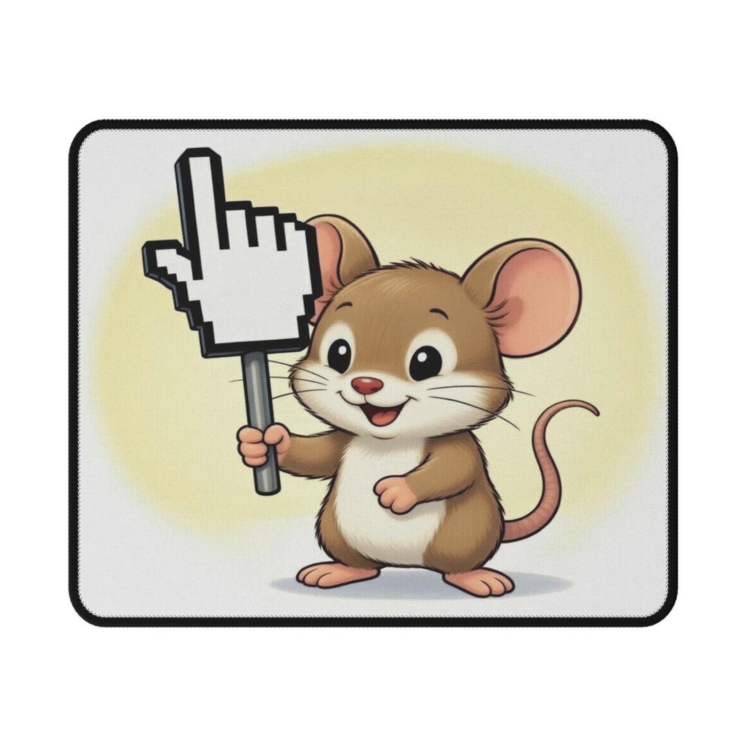 Cartoon Mouse With Cursor Non-slip Mouse Pad - Etsy
