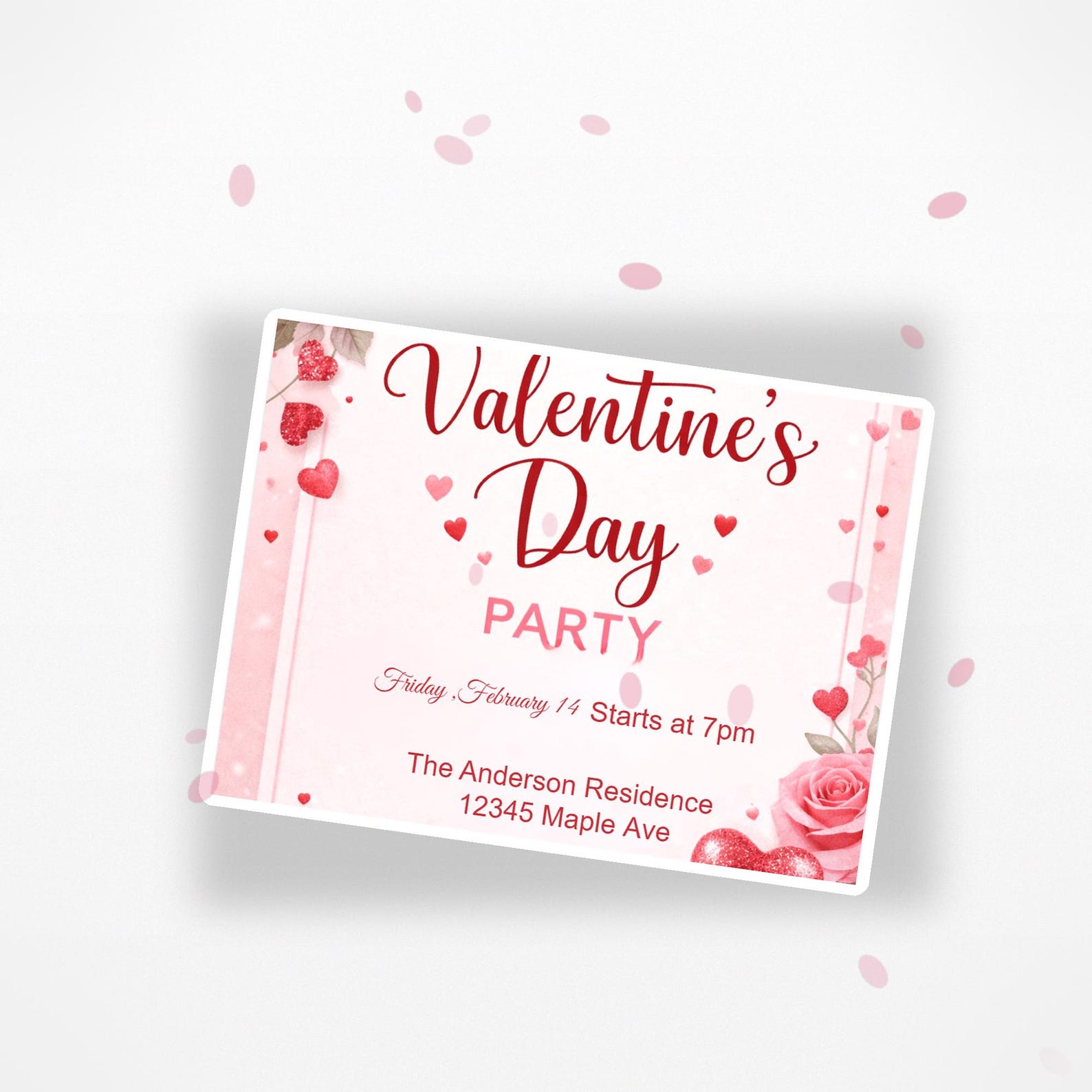 Editable Valentine’s Day Invitation Template | Canva Invite | Pink ...