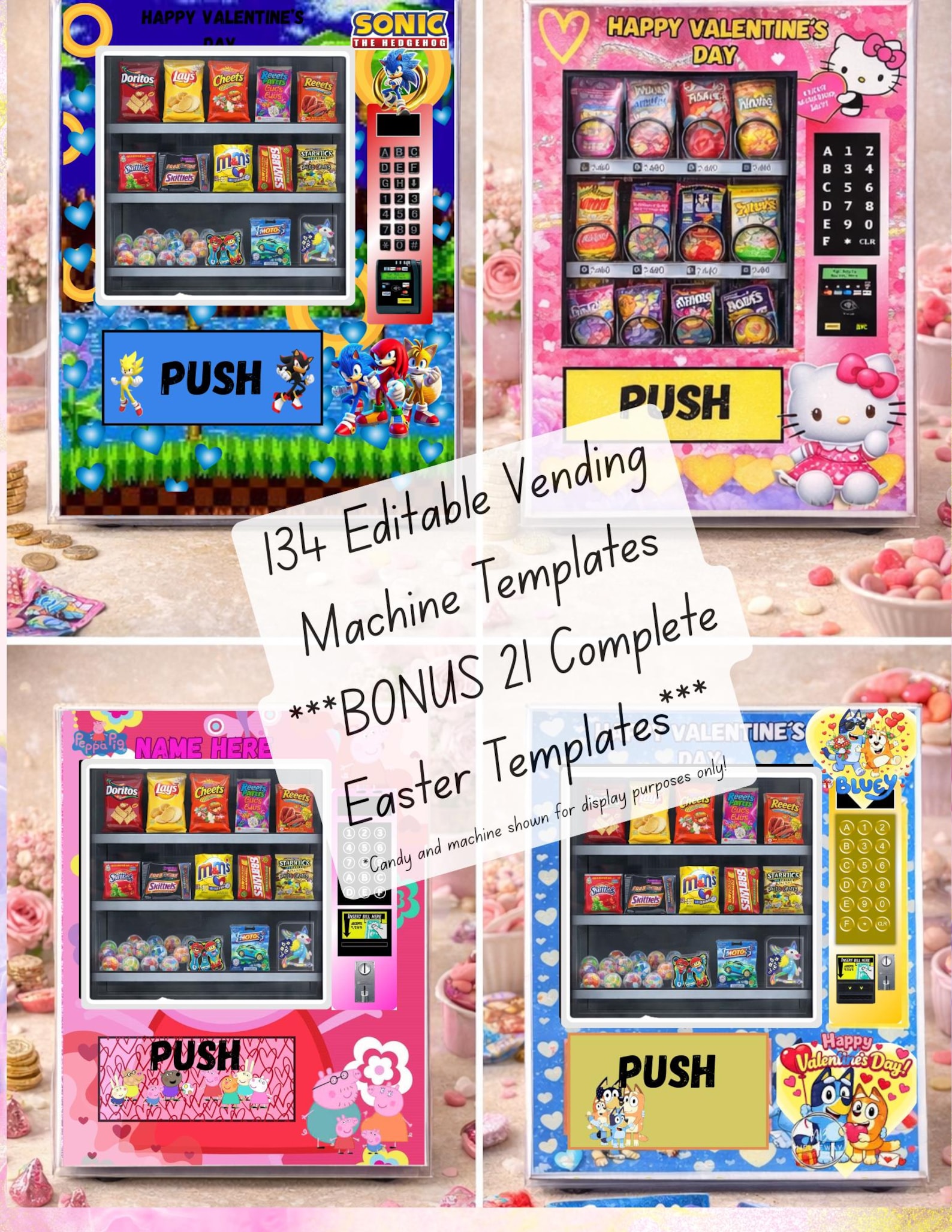 Editable Vending Machine Box Templates| Candy Box| 16x20 Printable DIY ...