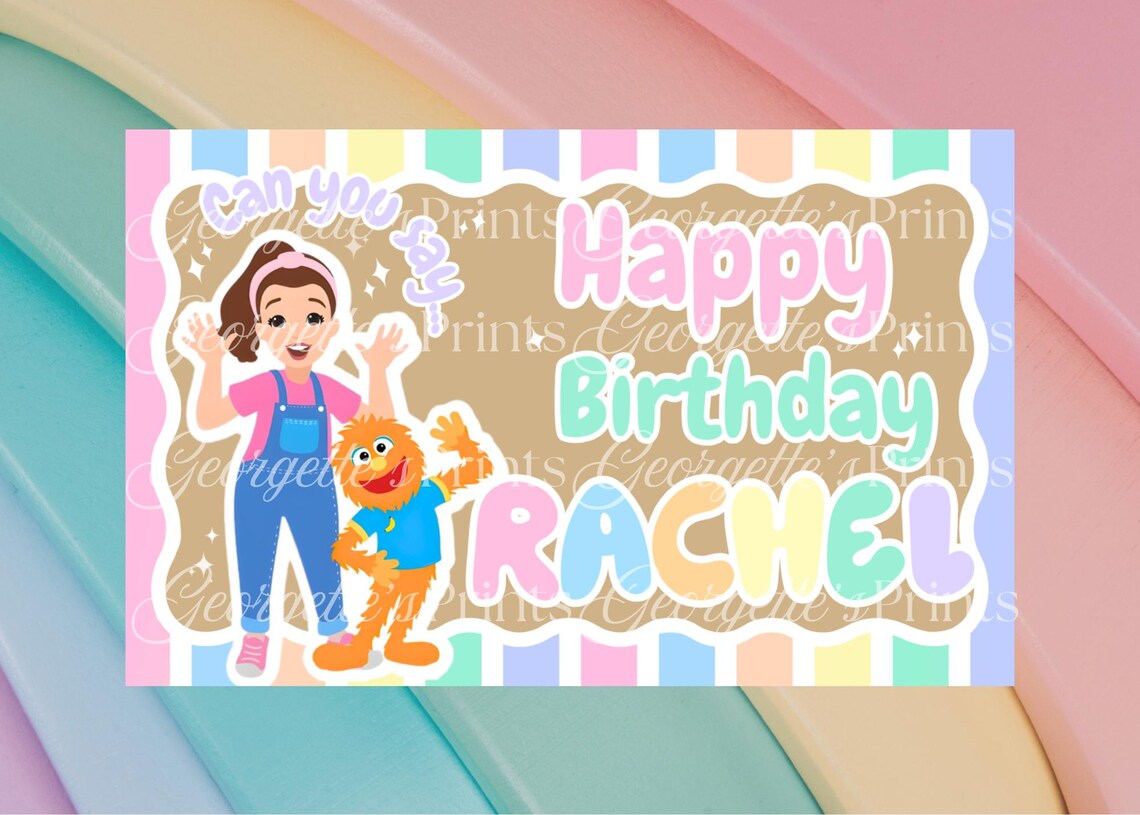Miss Rachel Inspired Birthday Banner Template - Etsy