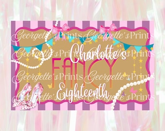Fancy Inspired Birthday Banner Template - Etsy