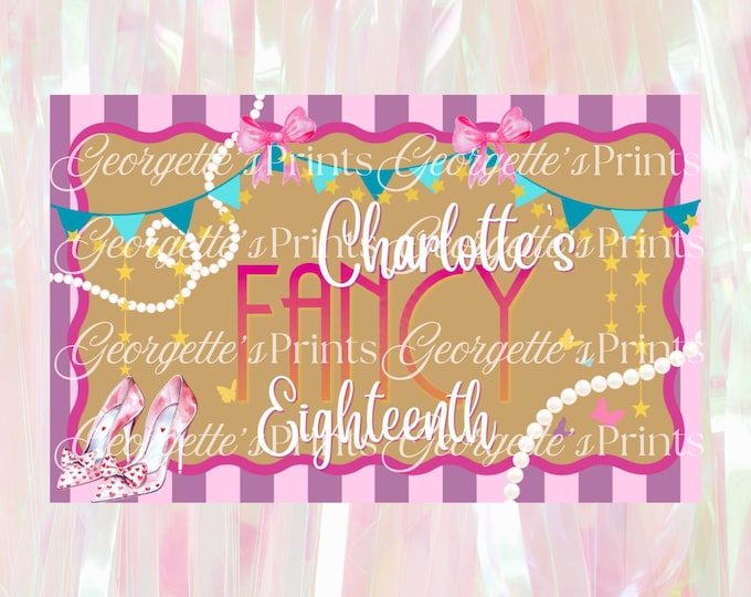 Fancy Inspired Birthday Banner Template - Etsy