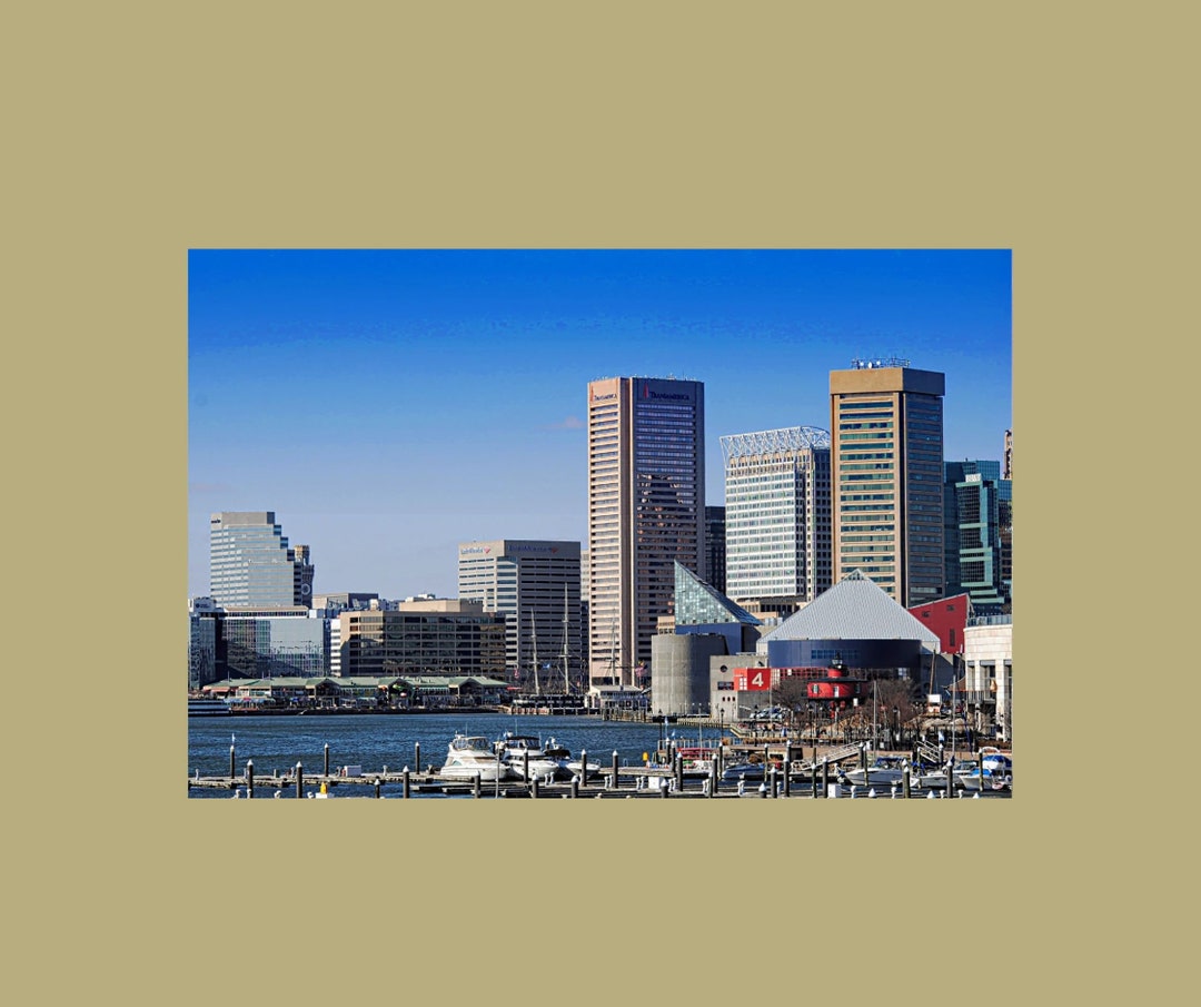 Pier 4, Inner Harbor, Baltimore Skyline, 12 X 18, Limited Edition ...