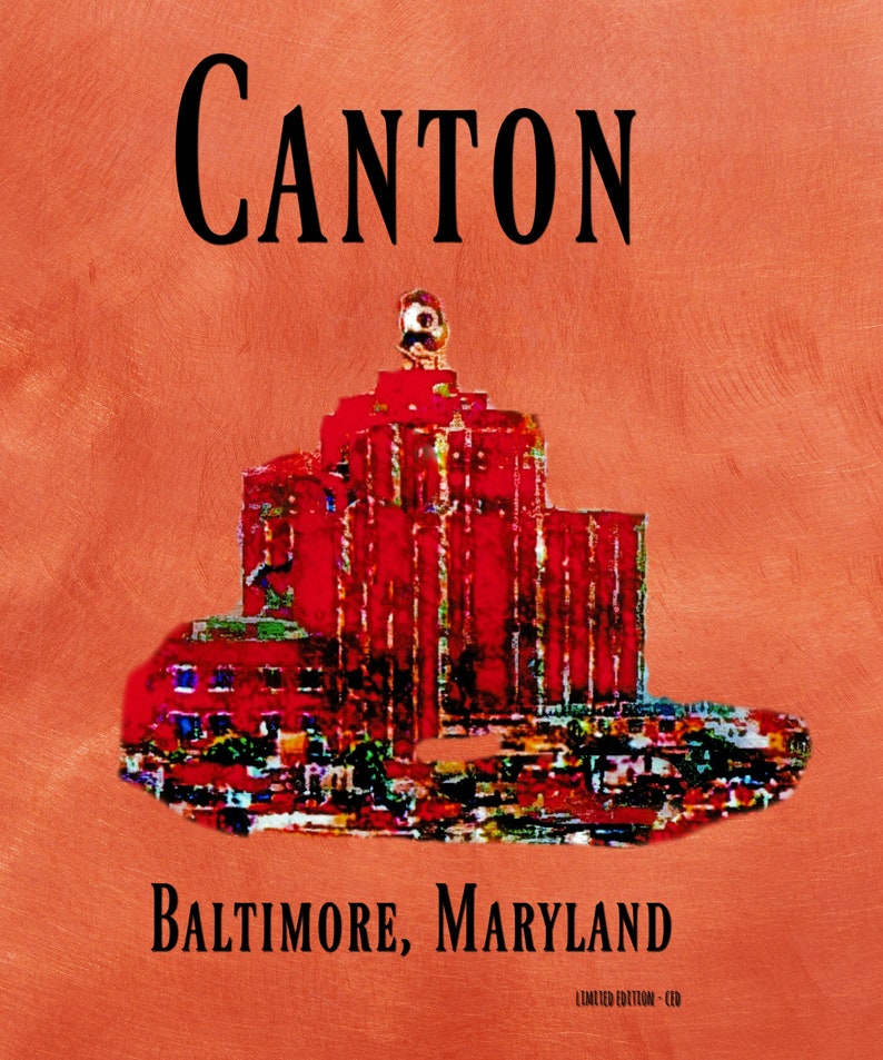 Baltimore Landmark, Natty Boh Tower, Canton, 11 X 14, Giclee Print of ...