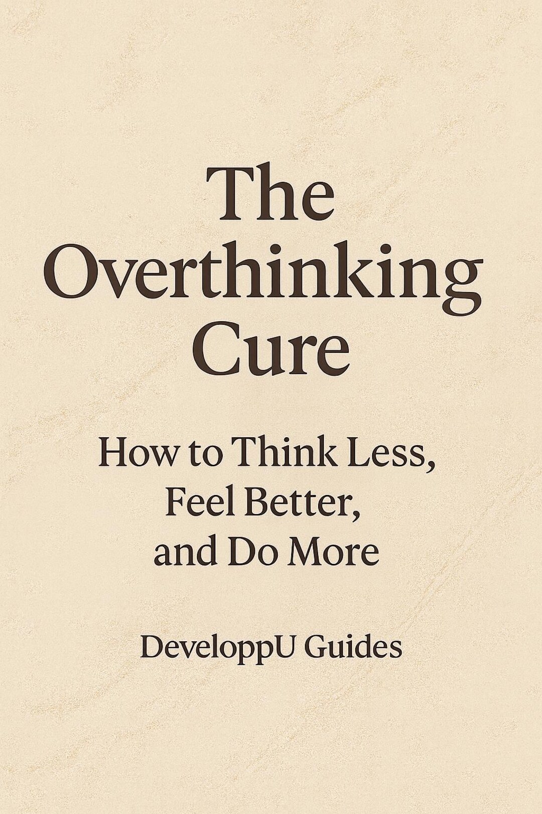 The Overthinking Cure -- How to Think Less, Feel Better, and Do More - Etsy