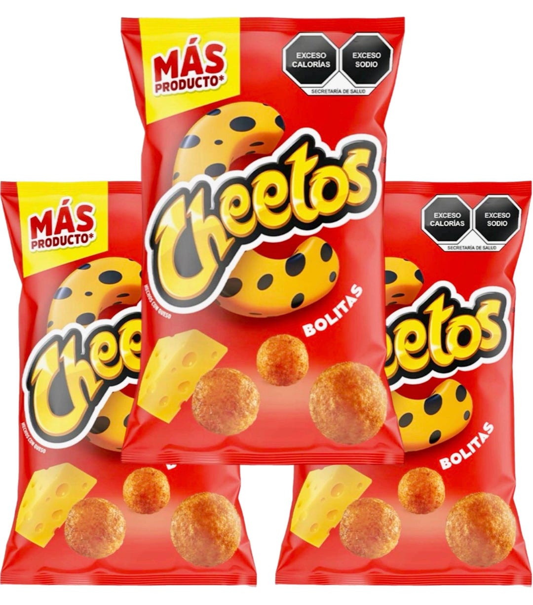 Sabritas Cheetos Bolitas Box W|3 Big Bags Chips Papas Snacks Authentic ...