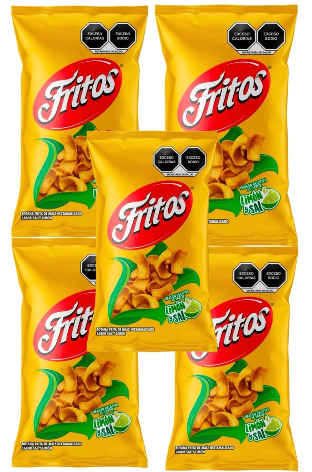 Sabritas Fritos Limon Y Sal 60g Box With 5 Bags Papas Snacks Mexican ...