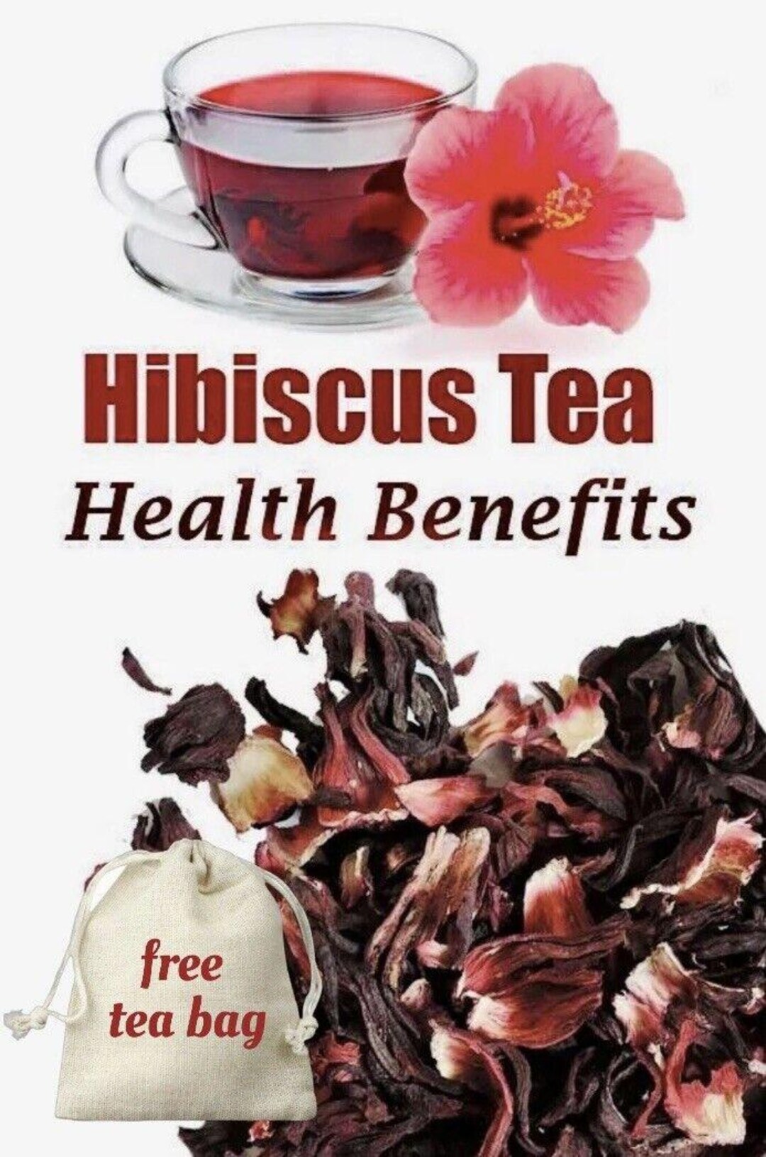 Flor De Jamaica Hibiscus Flowers Bulk Tea Tox 1 Lb Free Tea Bag - Etsy