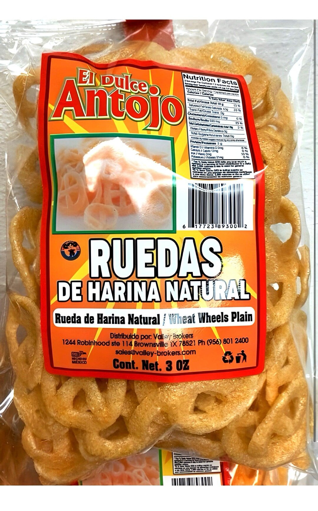 The 5 X Chicharrones Rueda Natural Wheat Snack Box W|5 Bags Authentic ...