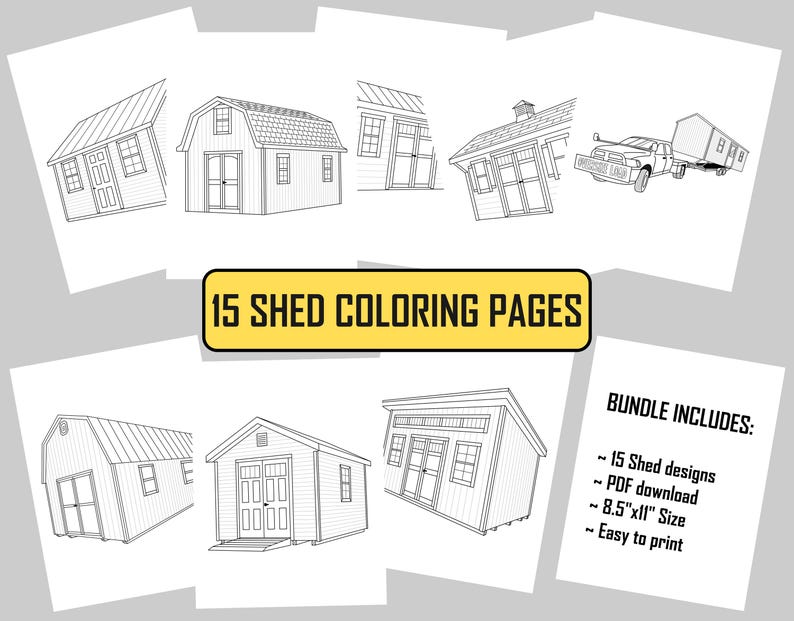 Shed Coloring Pages - Etsy
