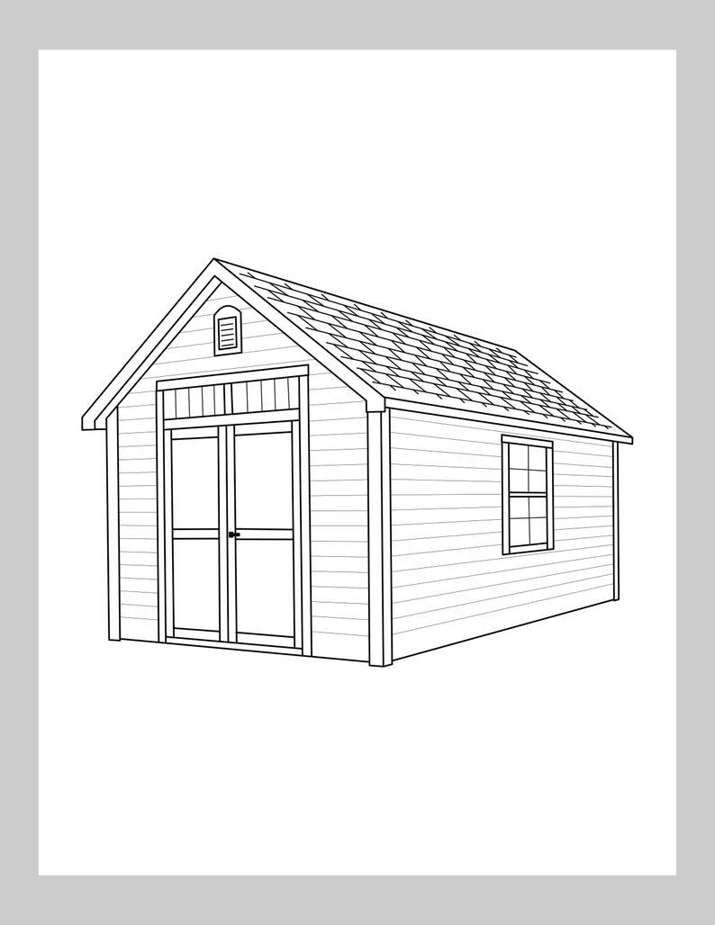 Shed Coloring Pages - Etsy