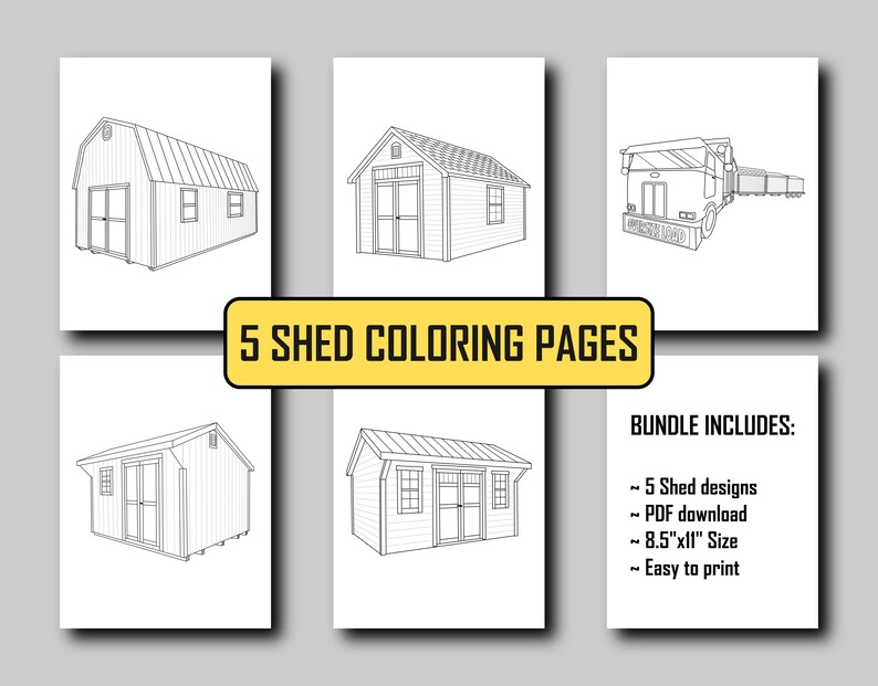 Shed Coloring Pages - Etsy