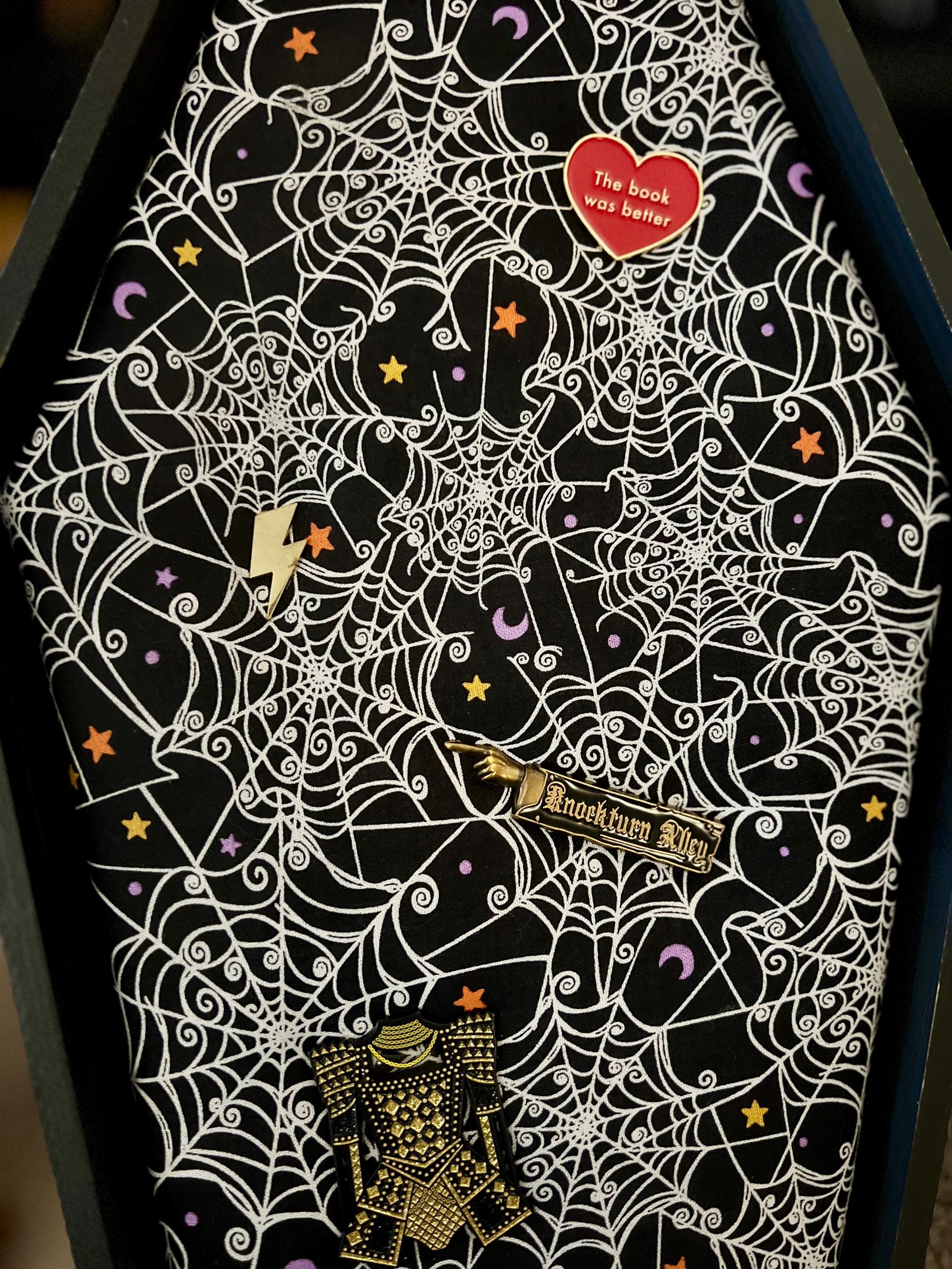 Gothic Coffin Pin Board – 18" Wall Display for Enamel Pins, Brooches ...