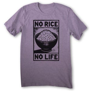 Rice T-shirt Japan Shirt Rice Bowl Gohan No Rice No Life - Men Sizes ...