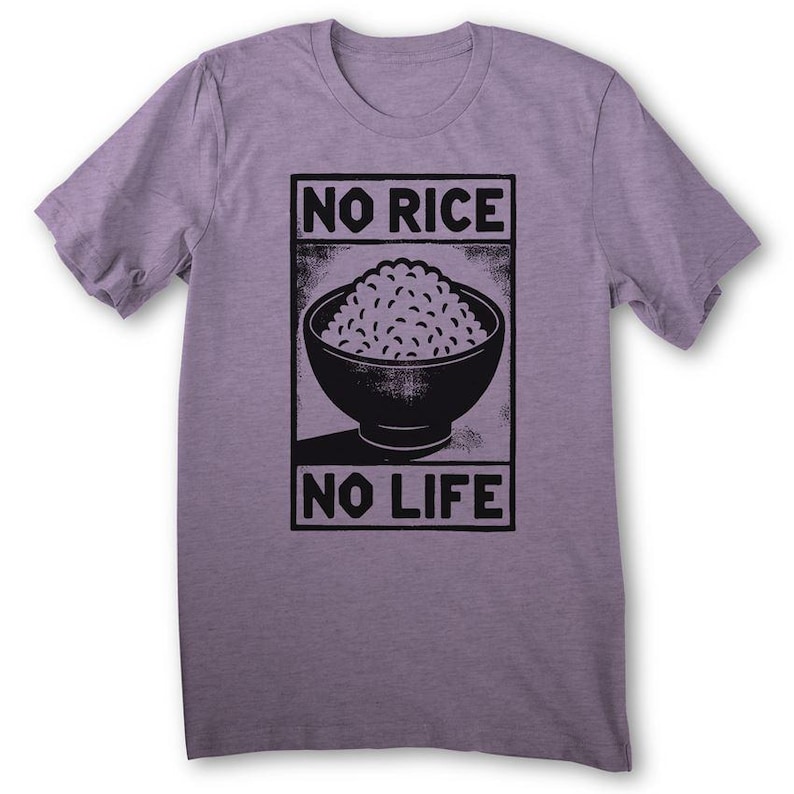 Rice T-shirt Japan Shirt Rice Bowl Gohan No Rice No Life - Men Sizes ...