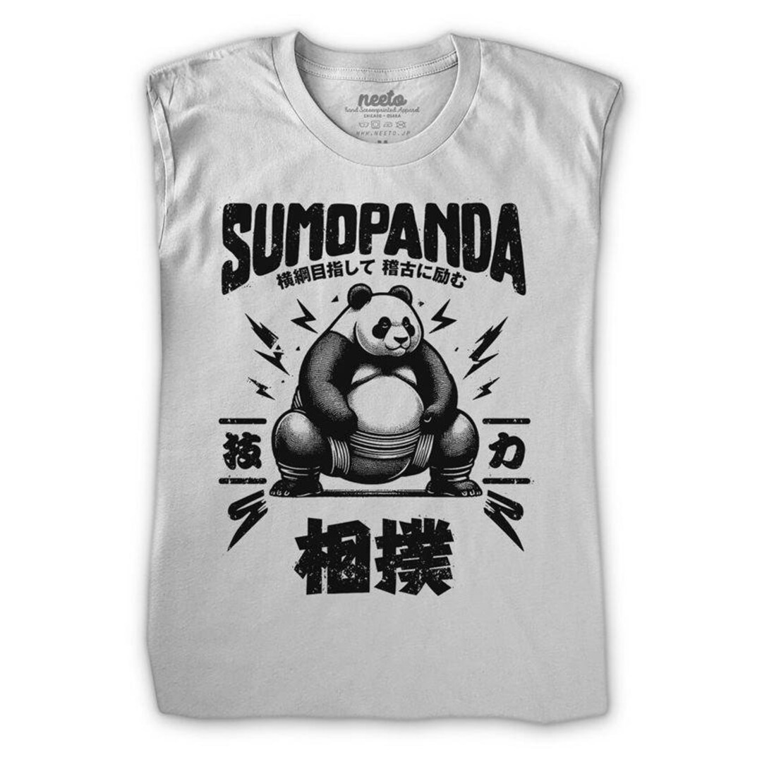 Sumo Panda T-shirt Wrestling Japan Wrestler Shirt - Men Sizes - Hand ...