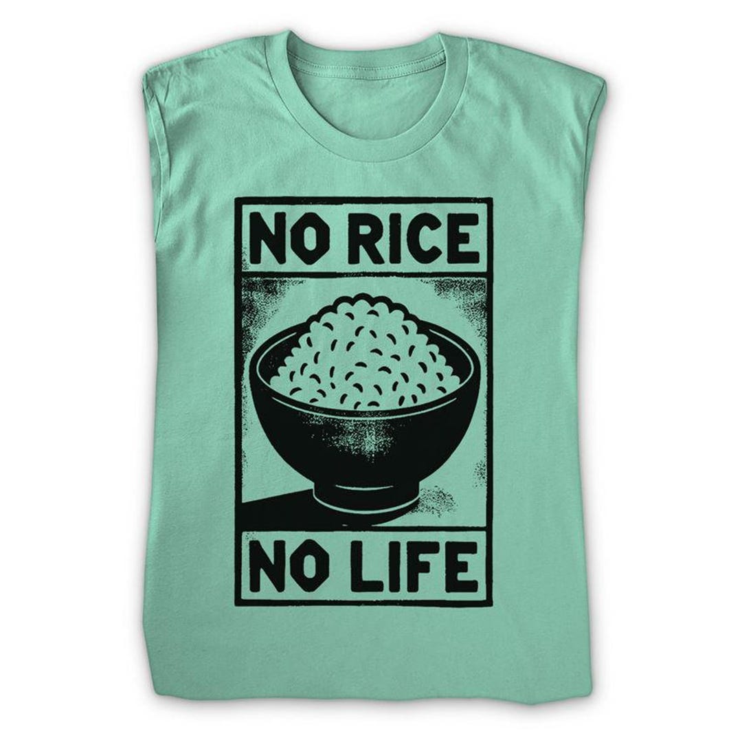 Rice T-shirt Japan Shirt Rice Bowl Gohan No Rice No Life - Men Sizes ...